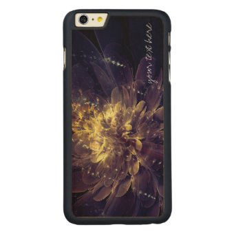 Golden Blue Flower Custom iPhone 6 Plus Wood Cases | Zazzle