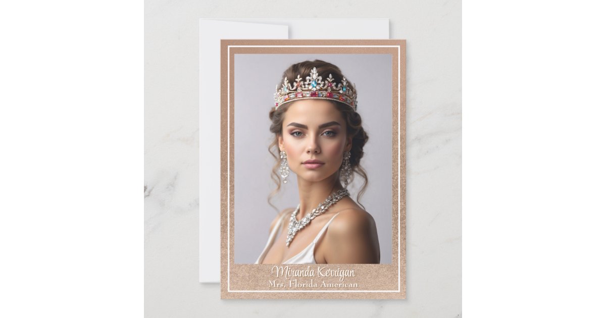 Golden Border Pageant Autograph Cards | Zazzle