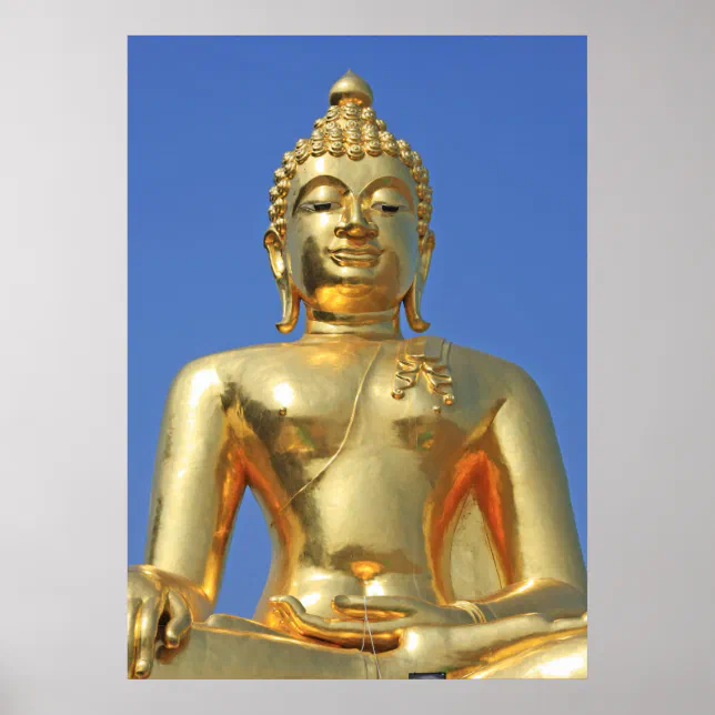 Golden Buddha Chiang Rai Thailand Poster | Zazzle