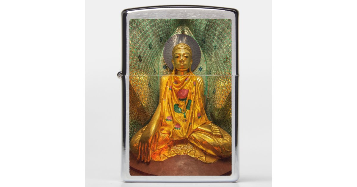 Golden Buddha In Temple Zippo Lighter | Zazzle