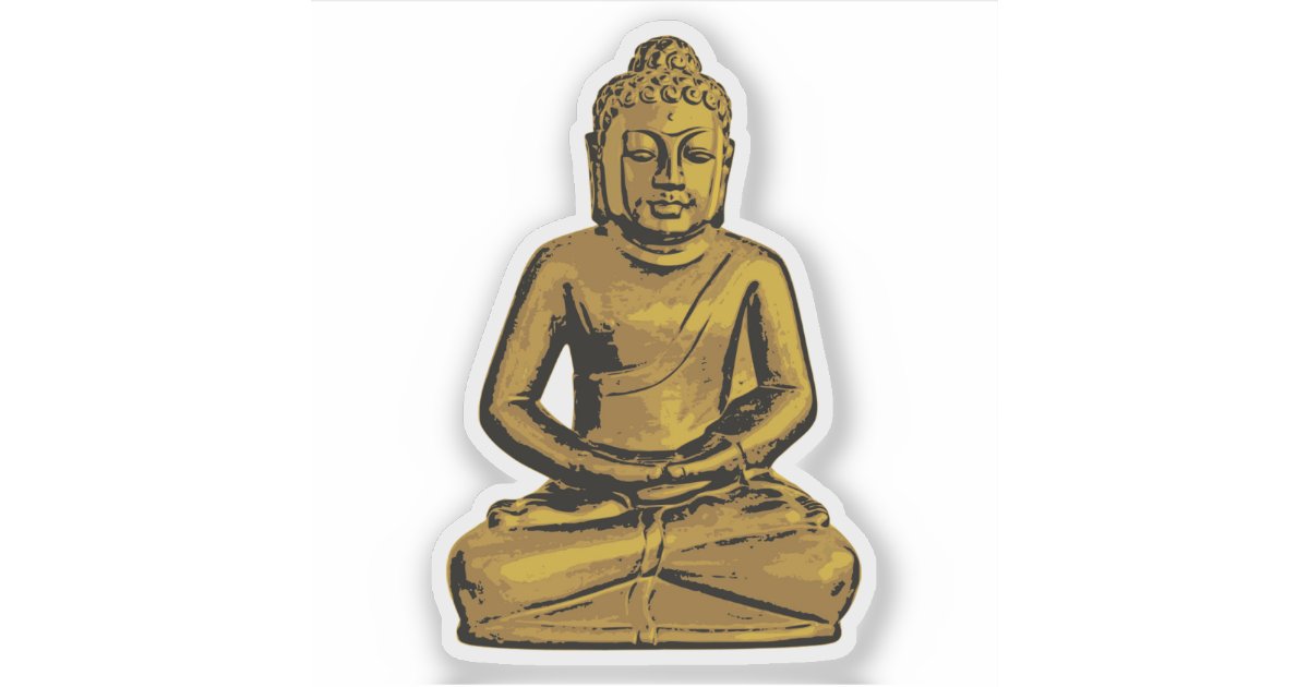 Golden Buddha Statue Sticker | Zazzle