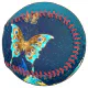 Golden Butterflies on a Blue Background Softball | Zazzle