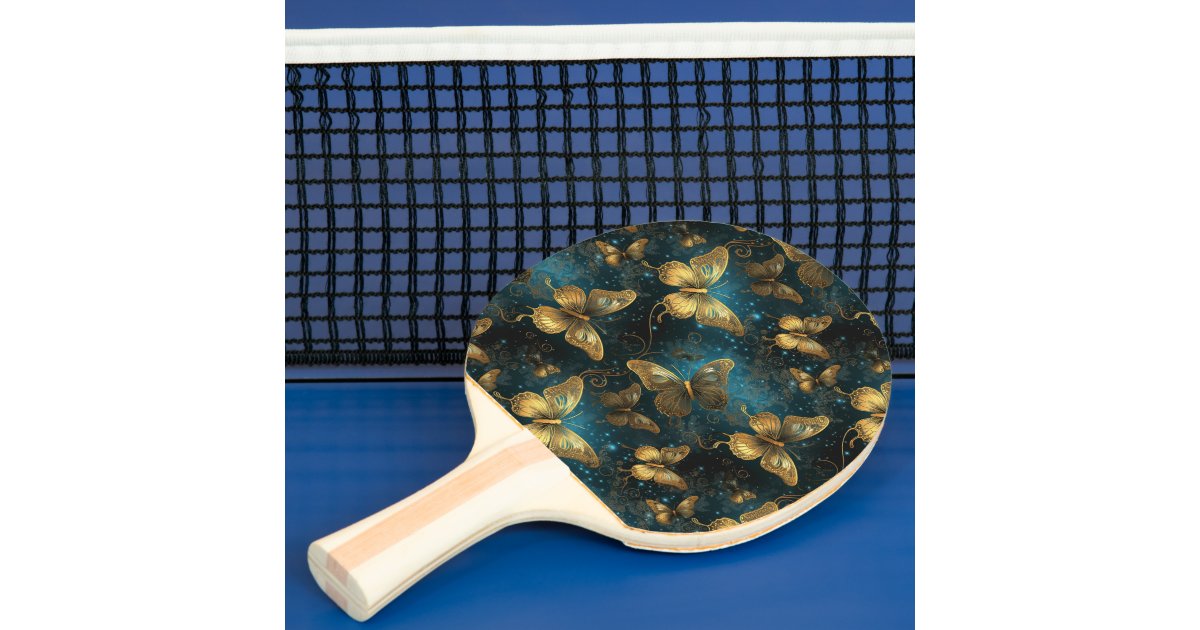 Golden Butterflies Ping Pong Paddle | Zazzle