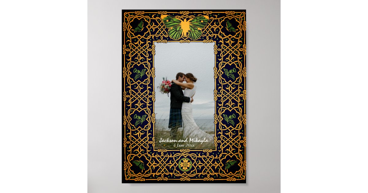 Golden Celtic Knot Frame Poster | Zazzle