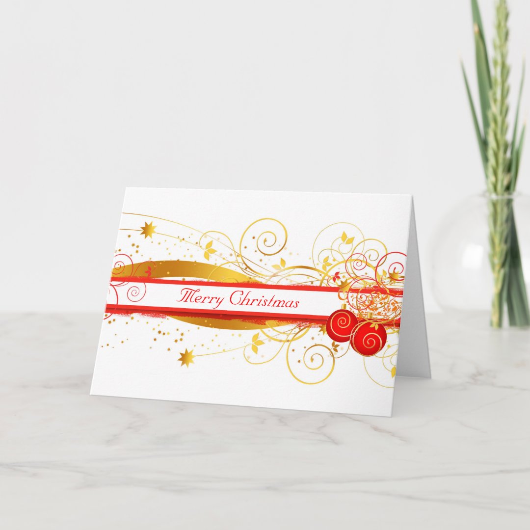 Golden Christmas greeting card | Zazzle
