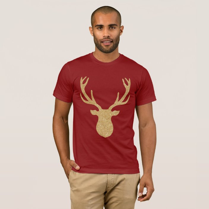 Golden Christmas Reindeer T-Shirt | Zazzle.com