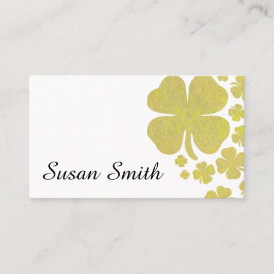 Golden Clover Shamrock Business Card | Zazzle.com