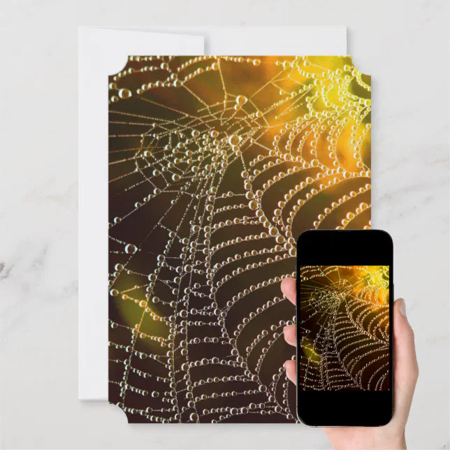 Golden Cobweb Halloween Wedding Invitation | Zazzle