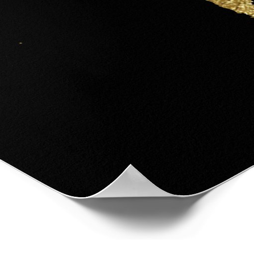 golden color world map poster | Zazzle