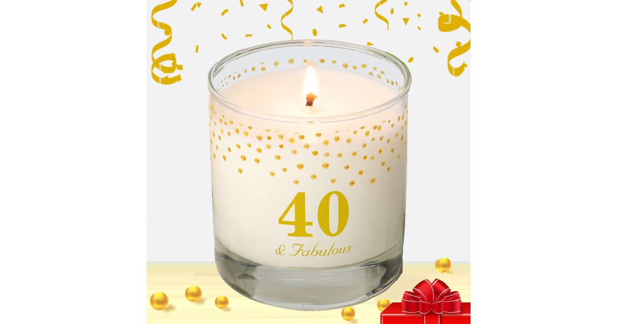 Golden Confetti 40th Birthday Scented Candle | Zazzle
