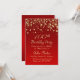 Golden confetti on red 100th Birthday Invitation | Zazzle