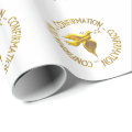 Golden Confirmation and Holy Spirit Wrapping Paper | Zazzle