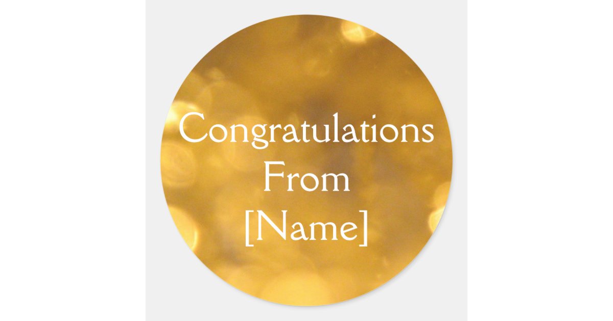 Golden Congratulations Sticker | Zazzle