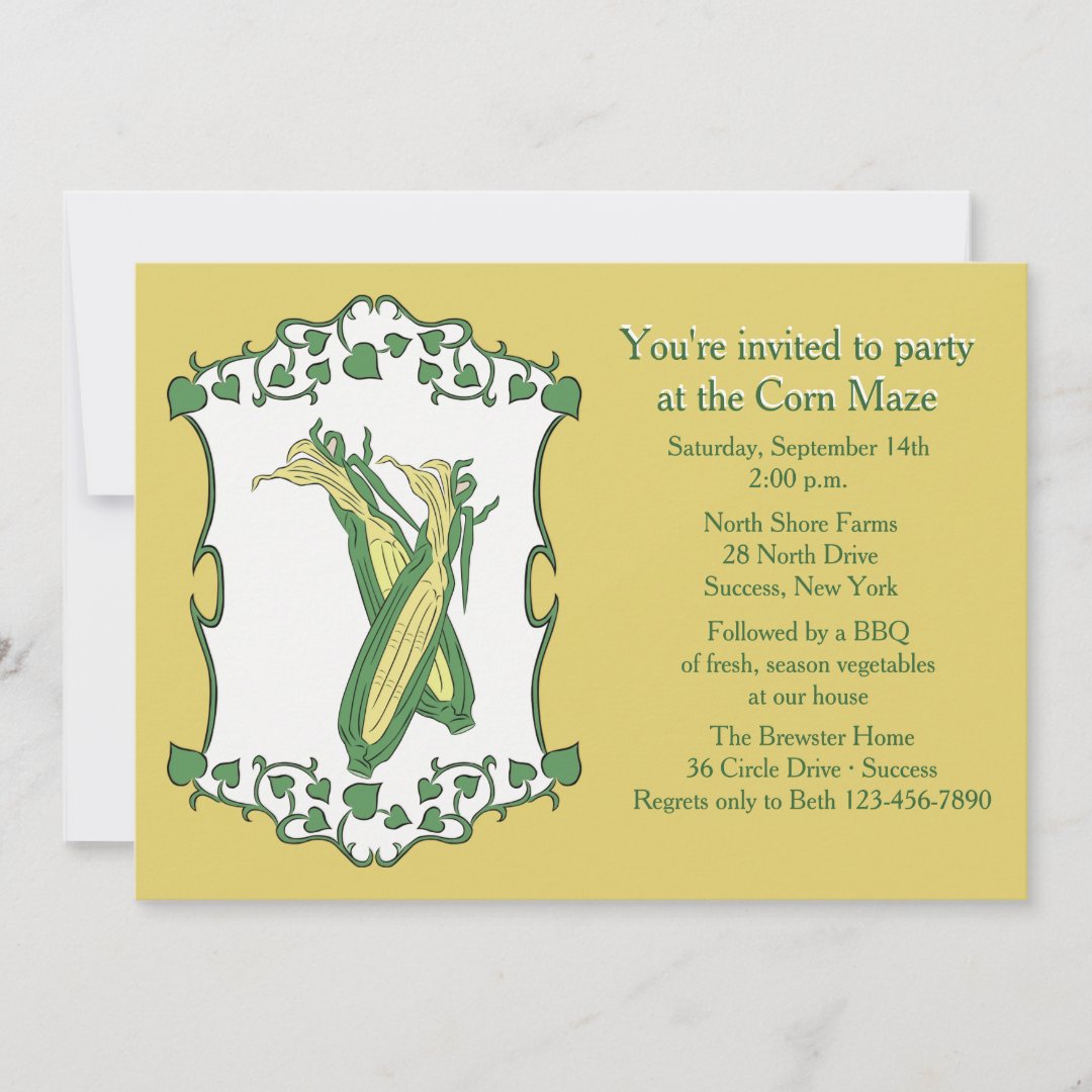 Golden Corn Invitation | Zazzle