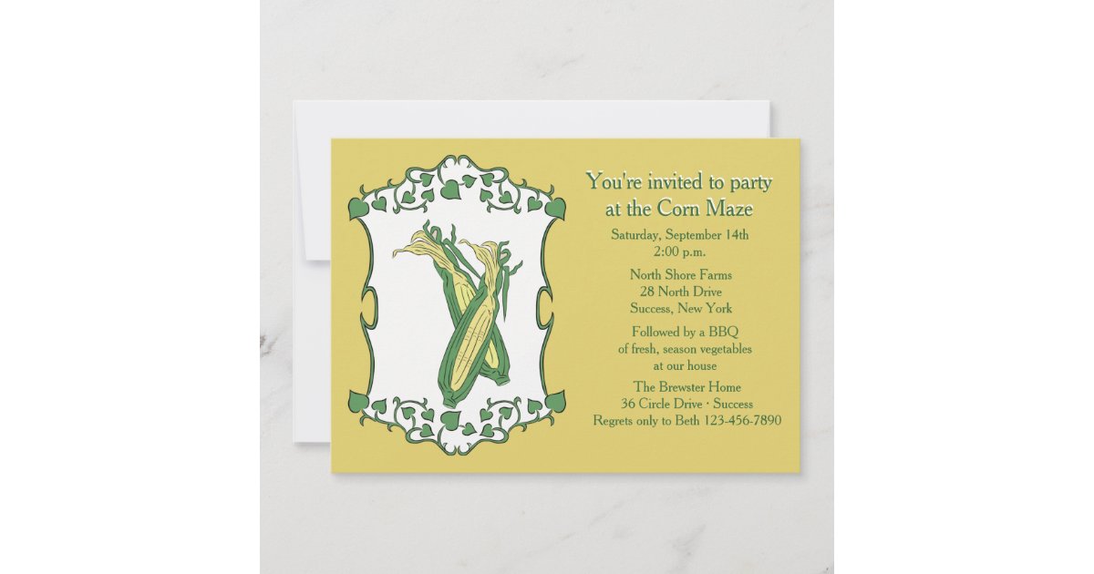 Golden Corn Invitation | Zazzle