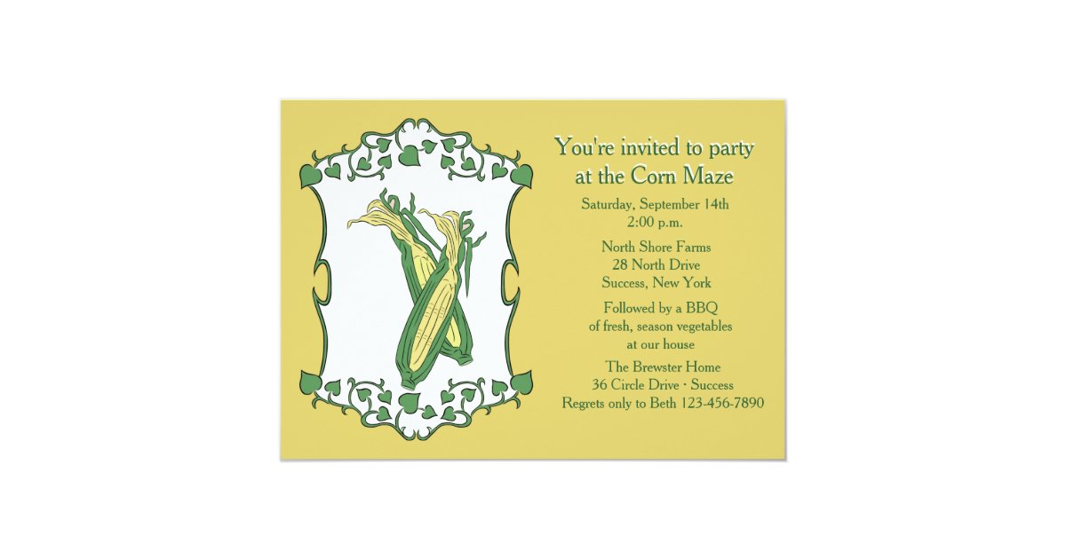 Golden Corn Invitation | Zazzle.com