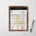 Golden Crown Leopard Print Hair Salon Order Form Letterhead | Zazzle
