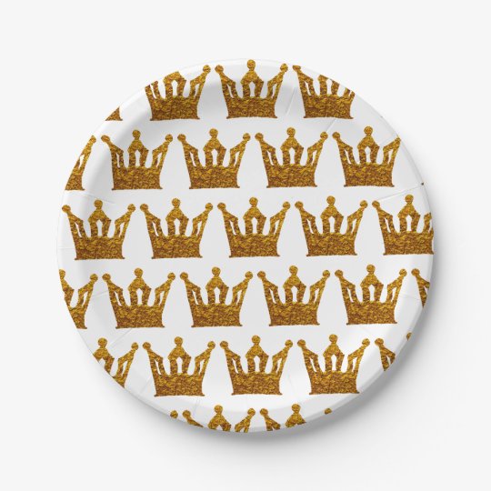 Golden Crown Paper Plates | Zazzle.com