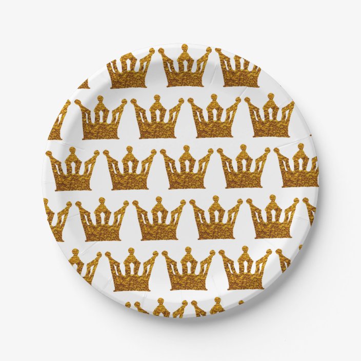 Golden Crown Paper Plates | Zazzle.com