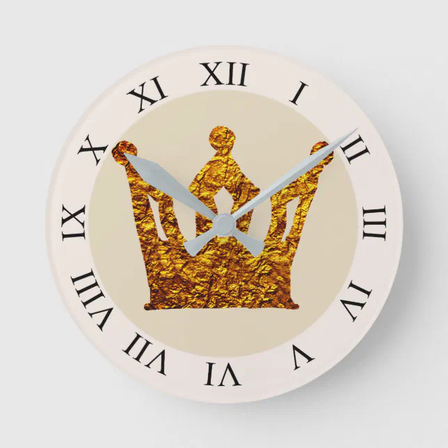 Golden Crown Wall Clock | Zazzle