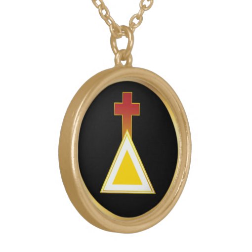 Golden Dawn Cross and Triangle Necklace | Zazzle