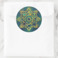 Golden Decorative Star of Lakshmi - Ashthalakshmi Classic Round Sticker ...