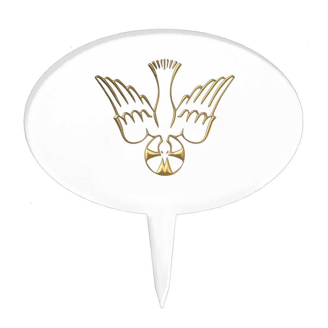 Golden Descent of The Holy Spirit Symbol Cake Topper | Zazzle