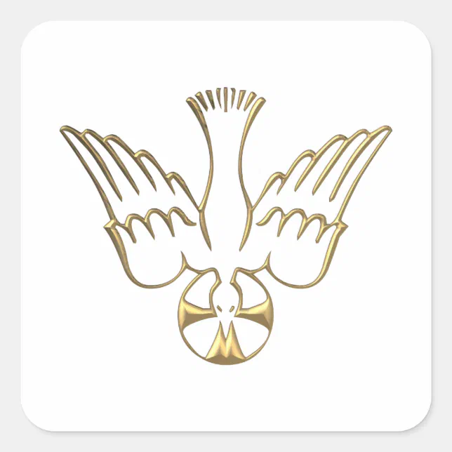 Golden Descent of The Holy Spirit Symbol Square Sticker | Zazzle