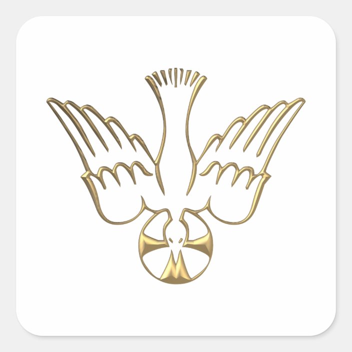 Golden Descent of The Holy Spirit Symbol Square Sticker | Zazzle.com