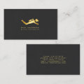Golden Diving Instructor Logo Elegant Monogram Business Card | Zazzle