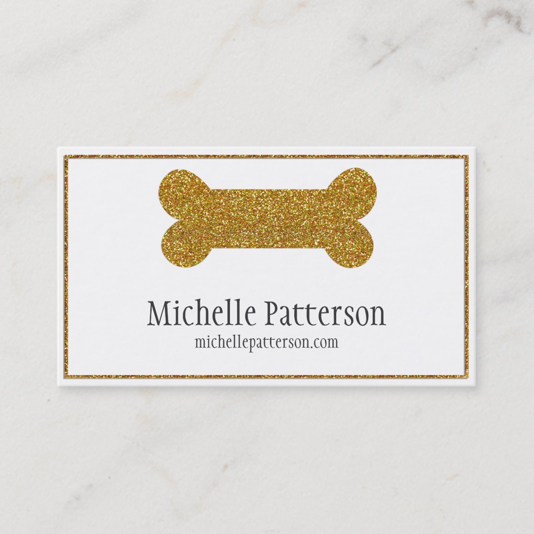 Golden Dog Bone Business Card Design | Zazzle