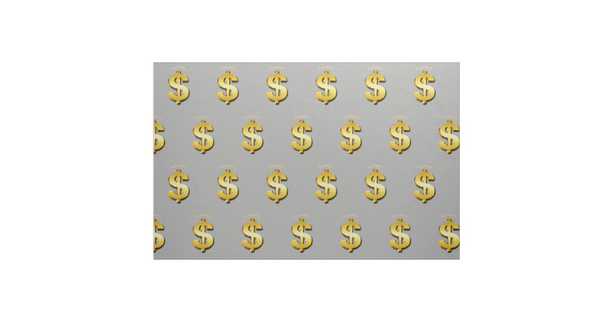 Golden Dollar Sparkling Sign Money Symbol finance Fabric | Zazzle.com
