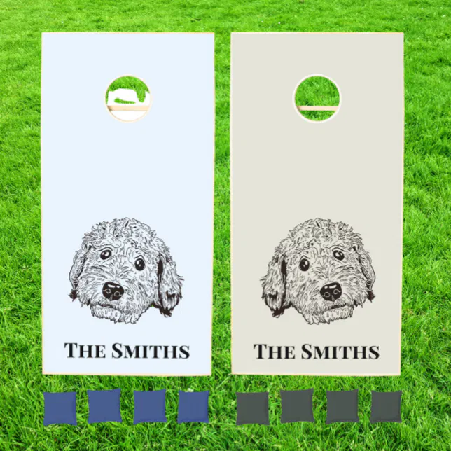 Golden doodle cornhole set | Zazzle