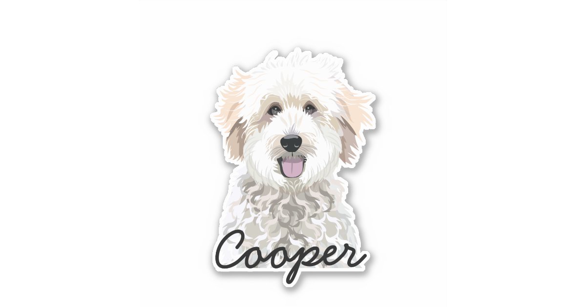 Golden Doodle Custom Dog Name Sticker | Zazzle