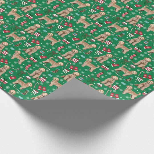 Golden Doodle Dog Christmas holiday Wrapping Paper | Zazzle.com