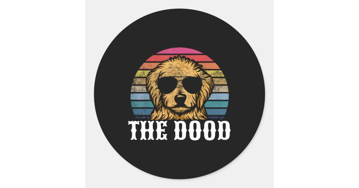 Golden Doodle The Dood Dad Mom Classic Round Sticker | Zazzle