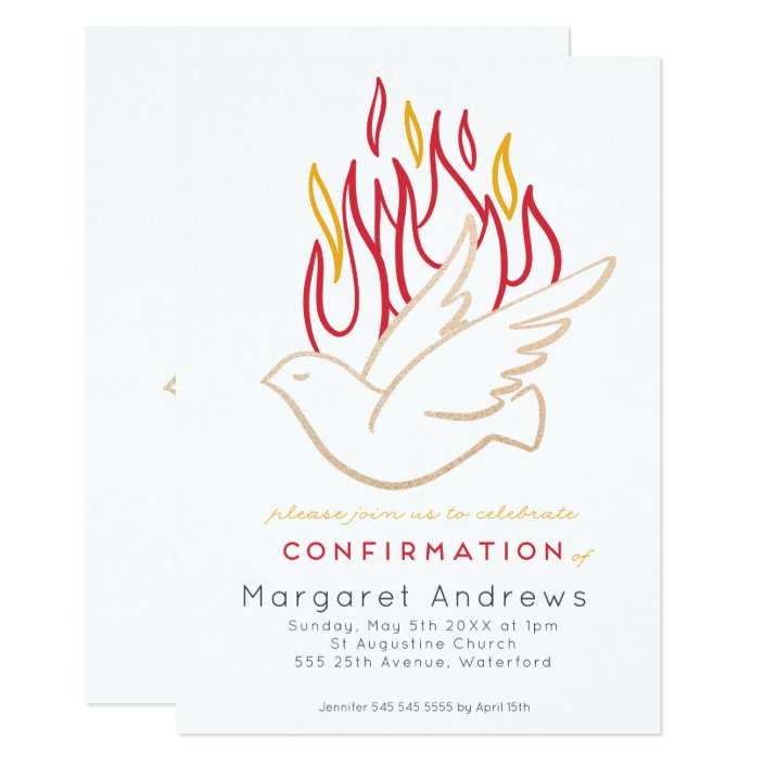 Golden Dove Confirmation Invitation | Zazzle.com