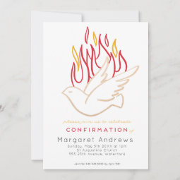 Golden Dove Confirmation Invitation | Zazzle