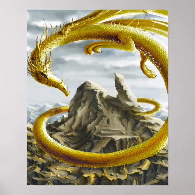 Golden Dragon Poster | Zazzle