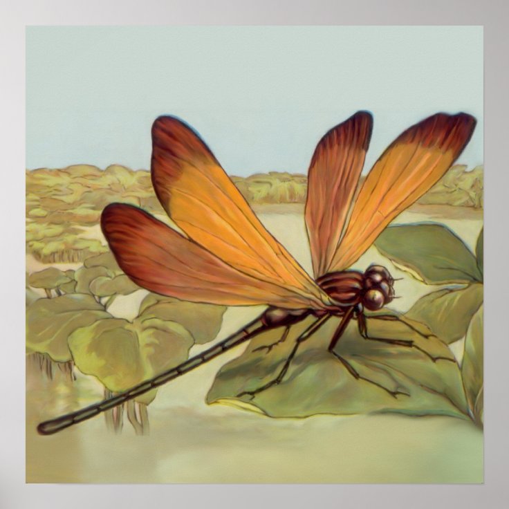 Golden Dragonfly Poster | Zazzle