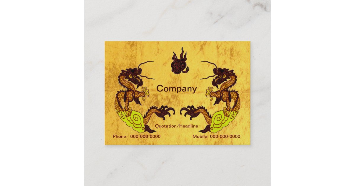 Golden Dragons Business Card | Zazzle