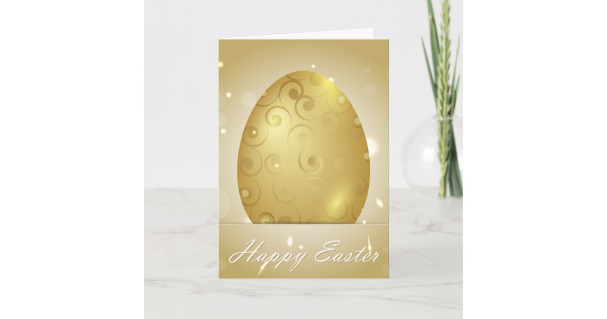 Golden Easter Egg Card | Zazzle