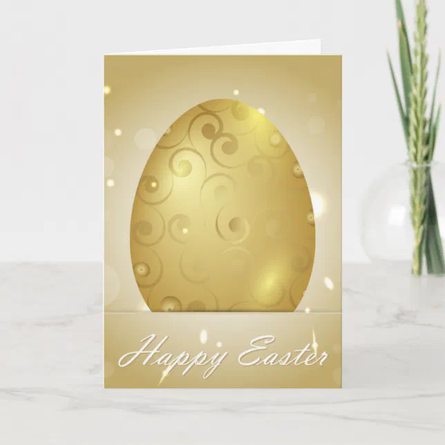 Golden Easter Egg Card | Zazzle