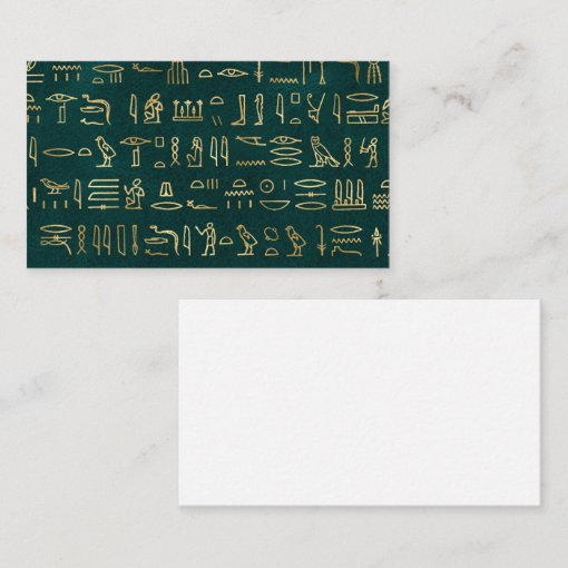 Golden Egyptian Hieroglyphs Typography Egypt Business Card | Zazzle