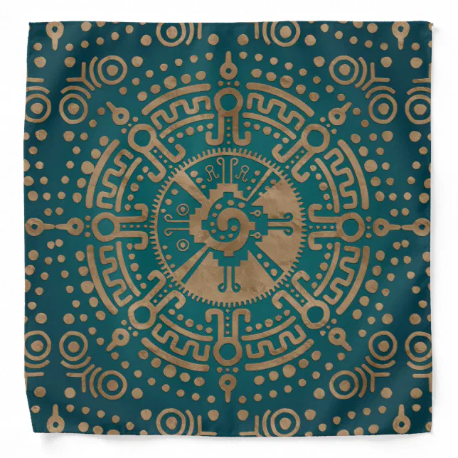 Golden Embossed Hunab Ku Mayan symbol Bandana | Zazzle