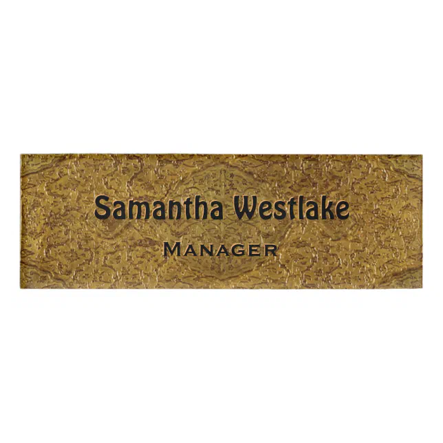 Golden "Engraved" Name Tag | Zazzle
