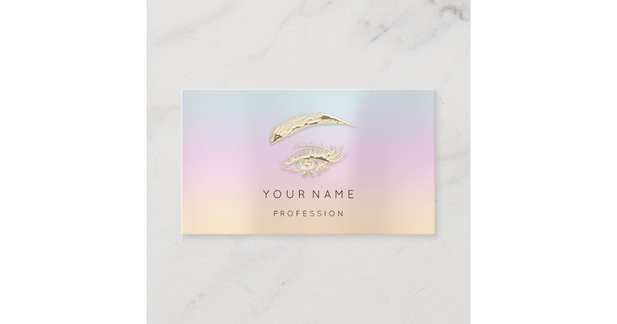 Golden Eyelash Brows Microblade QRCODE Logo Business Card | Zazzle