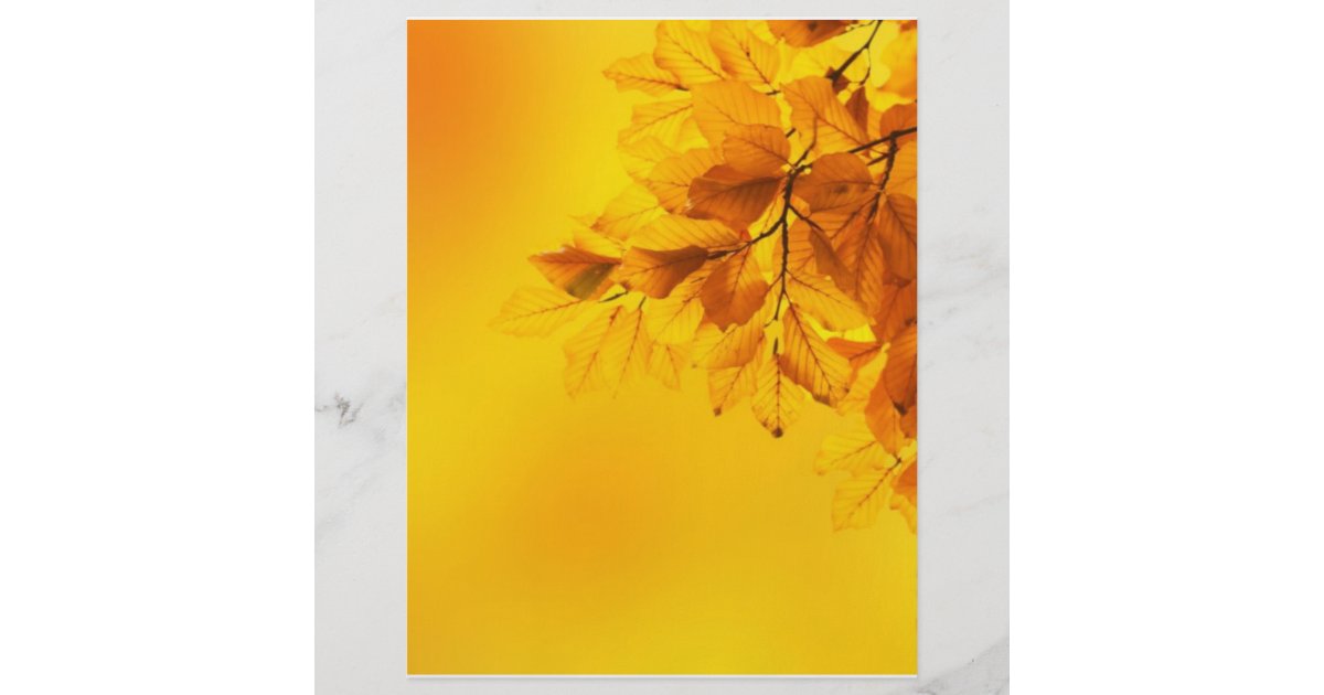 Golden Fall Leaves Background Flyer | Zazzle