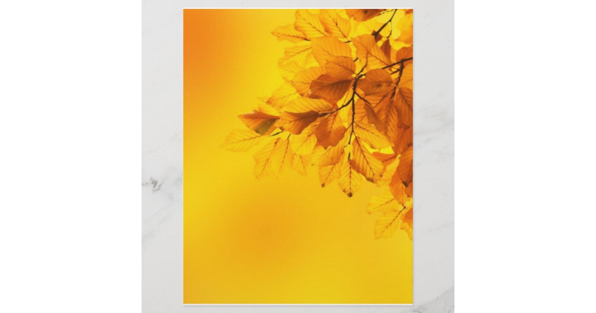Golden Fall Leaves Background Flyer | Zazzle