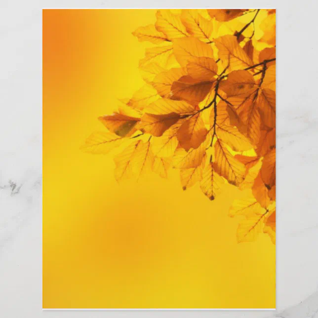 Golden Fall Leaves Background Flyer | Zazzle